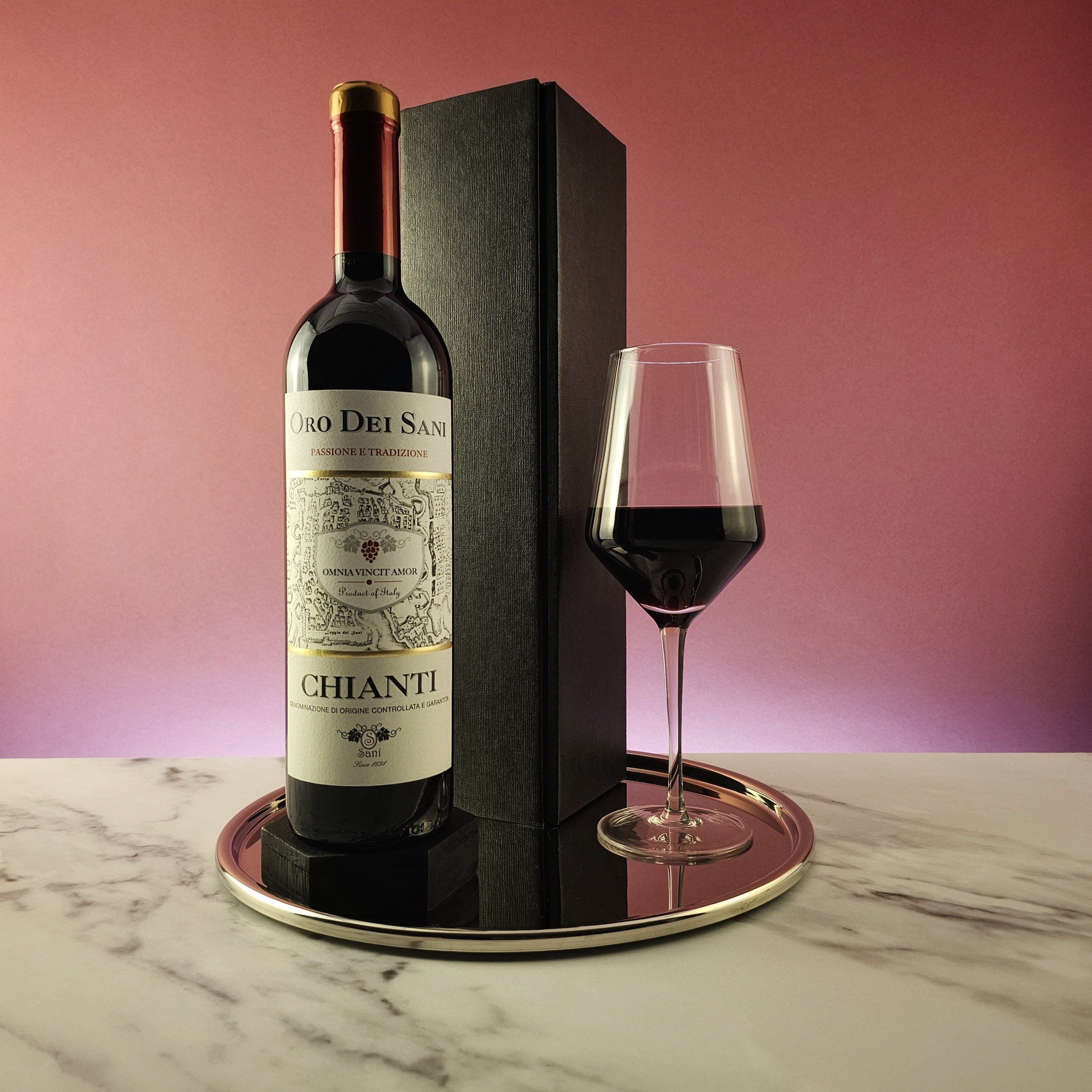 Oro Dei Sani Chianti DOCG Italian Red Wine Gift Pack Grape Bean