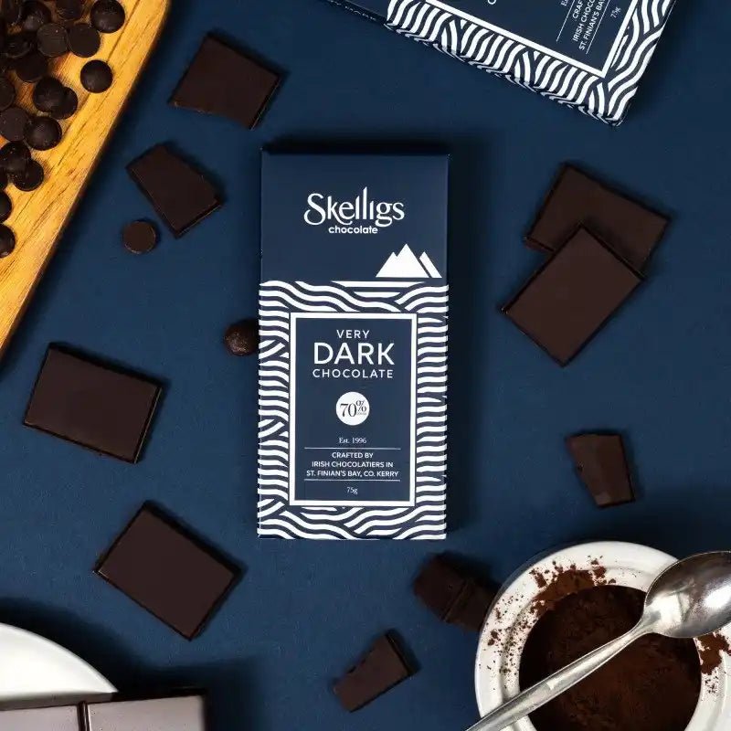 Skelligs Very Dark Chocolate Bar 75g – Grape & Bean