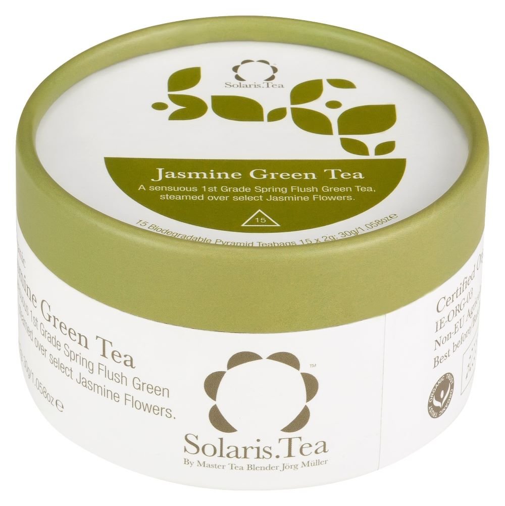 Solaris Organic Jasmine Pyramid Green Tea Bags 15s – Grape & Bean